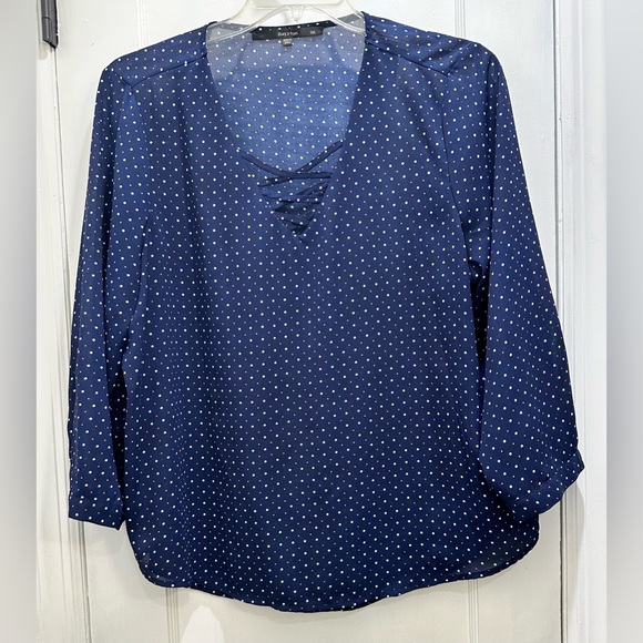 fun 2 fun | Tops | Fun To Funpolka Dot Blouse Withcross Cross Detail ...
